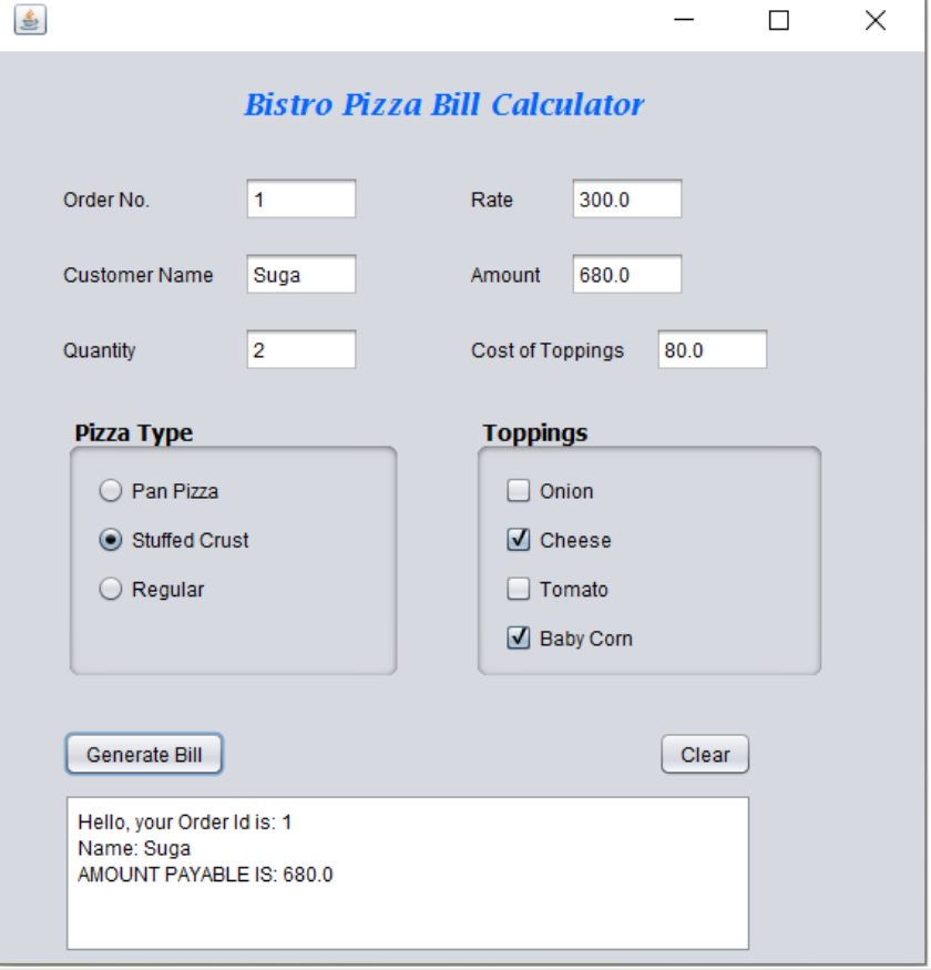 Solved Create the Pizza Bill Calculator Bill | Chegg.com
