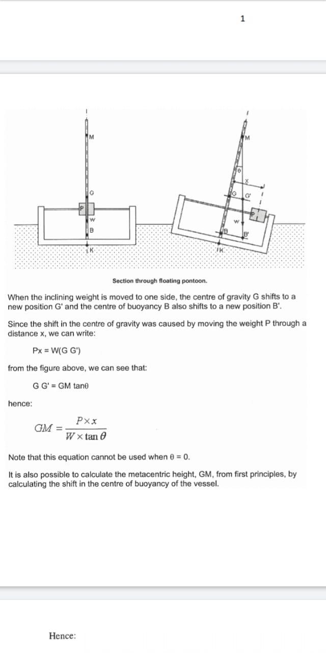Solved EXPERIMENT 2: METACENTRIC HEIGHT Objective To locate | Chegg.com