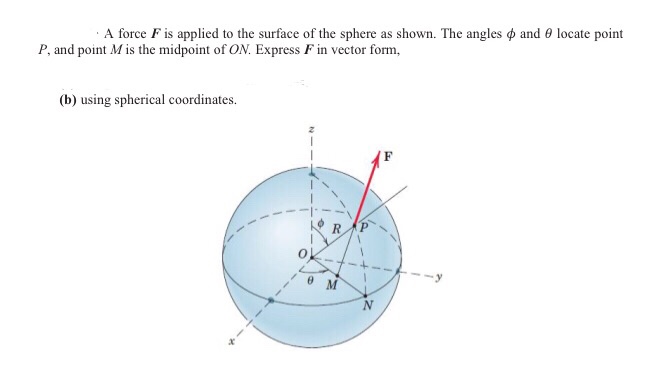 Solved A force F is applied to the surface of the sphere as | Chegg.com