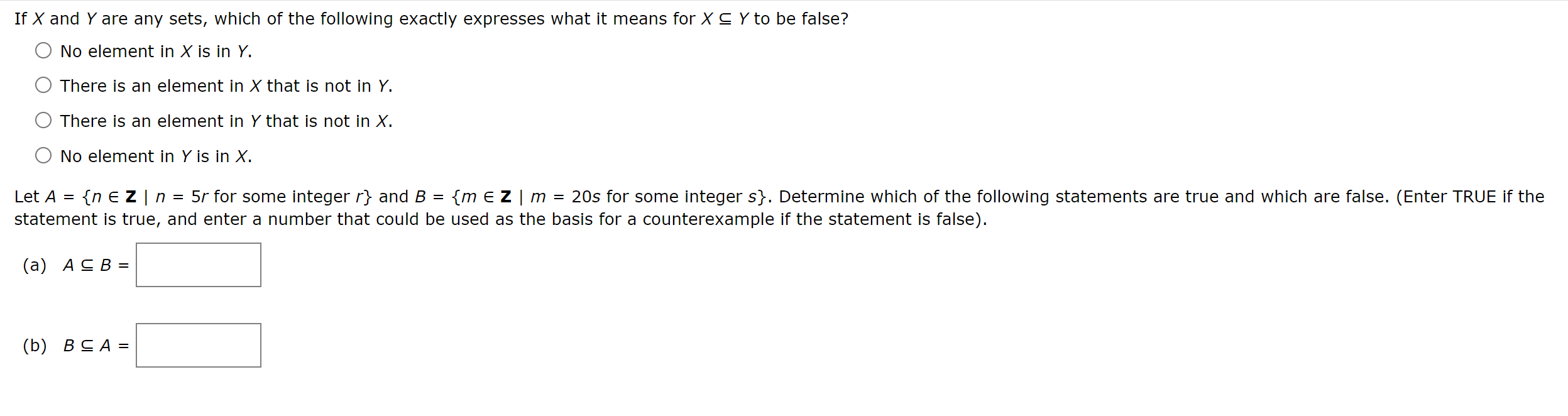 Solved If X and Y are any sets, which of the following | Chegg.com
