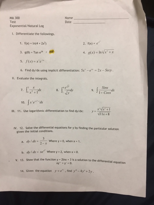 Solved Differentiate the followings. f(x) = ln(4 + 2x^2) | Chegg.com