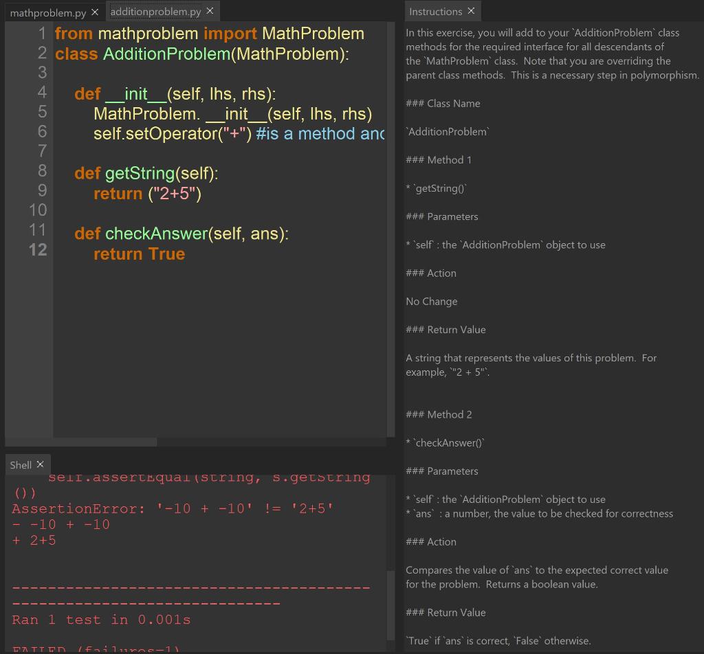 Solved Instructions X In this exercise, you will add to your | Chegg.com