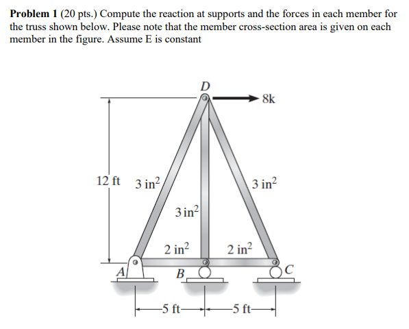 Solved Problem 1 (20 pts.) Compute the reaction at supports | Chegg.com Solved Problem 1 (20 pts.) Compute the reaction at supports | Chegg.com