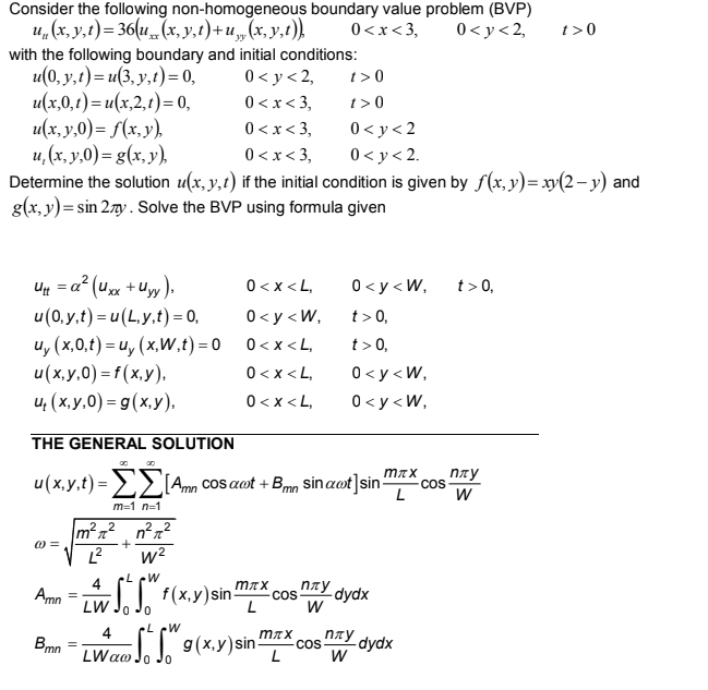 Solved Consider the following non-homogeneous boundary value | Chegg.com