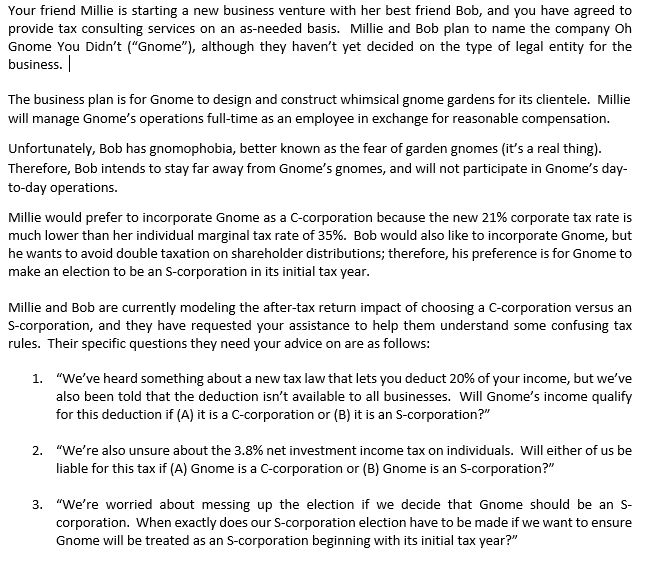 Directions: Create a Tax Research Memo based on the | Chegg.com