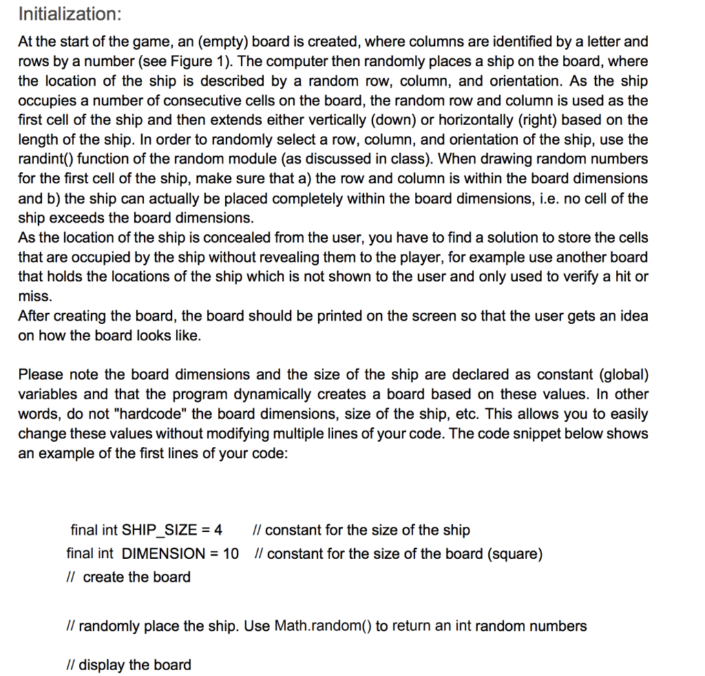 Solved 2 Introduction Battleship (also Battleships or Sea | Chegg.com