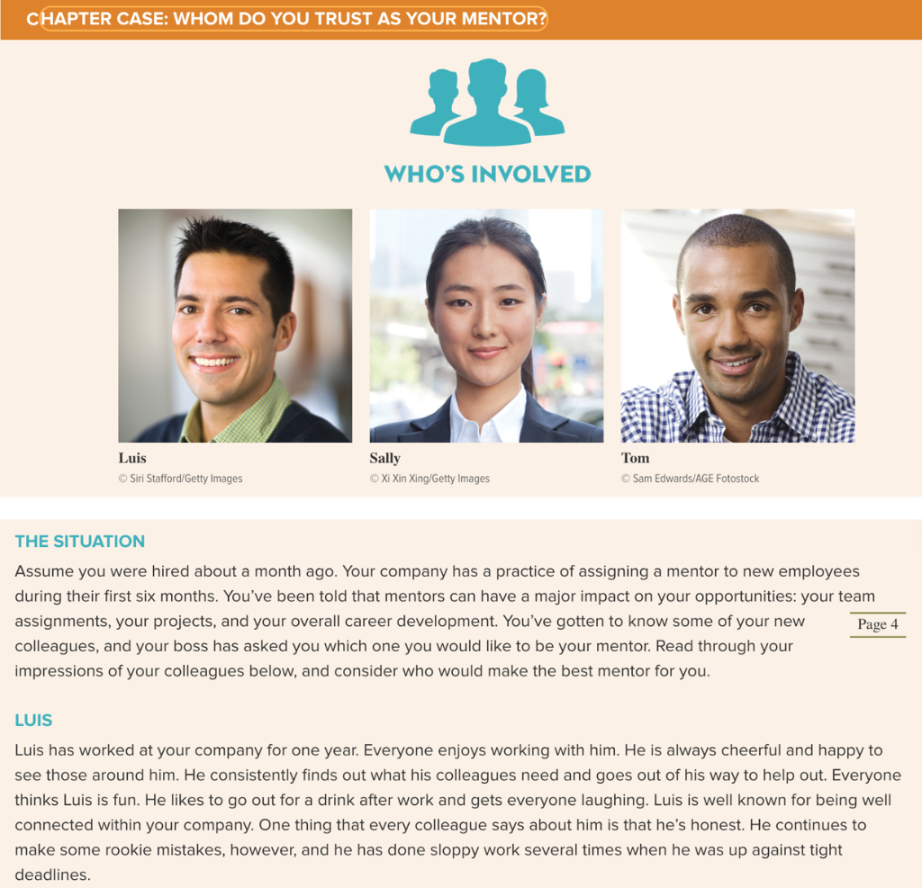 Solved CHAPTER CASE: WHOM DO YOU TRUST AS YOUR MENTOR? WHO'S | Chegg.com