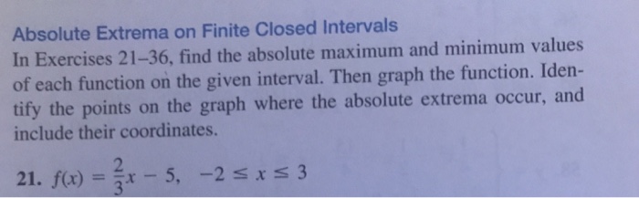 Solved Absolute Extrema on Finite Closed Intervals In | Chegg.com