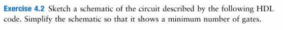 Solved Exercise 4.2 Sketch a schematic of the circuit | Chegg.com