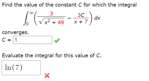 Solved Find the value of the constant C for which the | Chegg.com