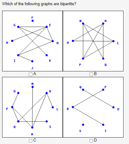 Solved Which of the following graphs are bipartite? | Chegg.com