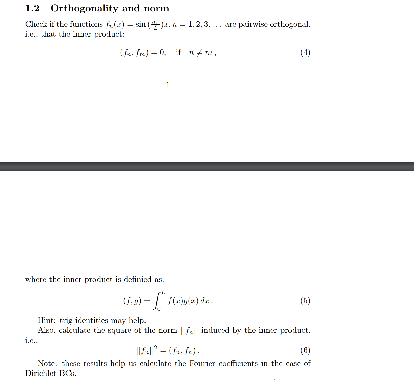 Solved 1.2 Orthogonality and norm Check if the functions | Chegg.com