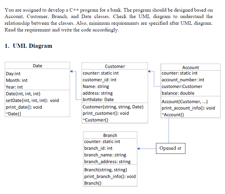 Solved You are assigned to develop a C++ program for a bank. | Chegg.com