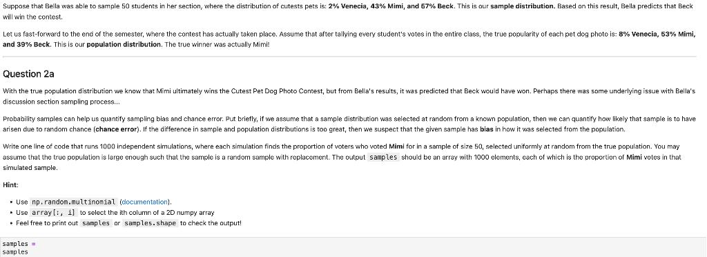 Solved import numpy as np np. random. seed (200) import | Chegg.com