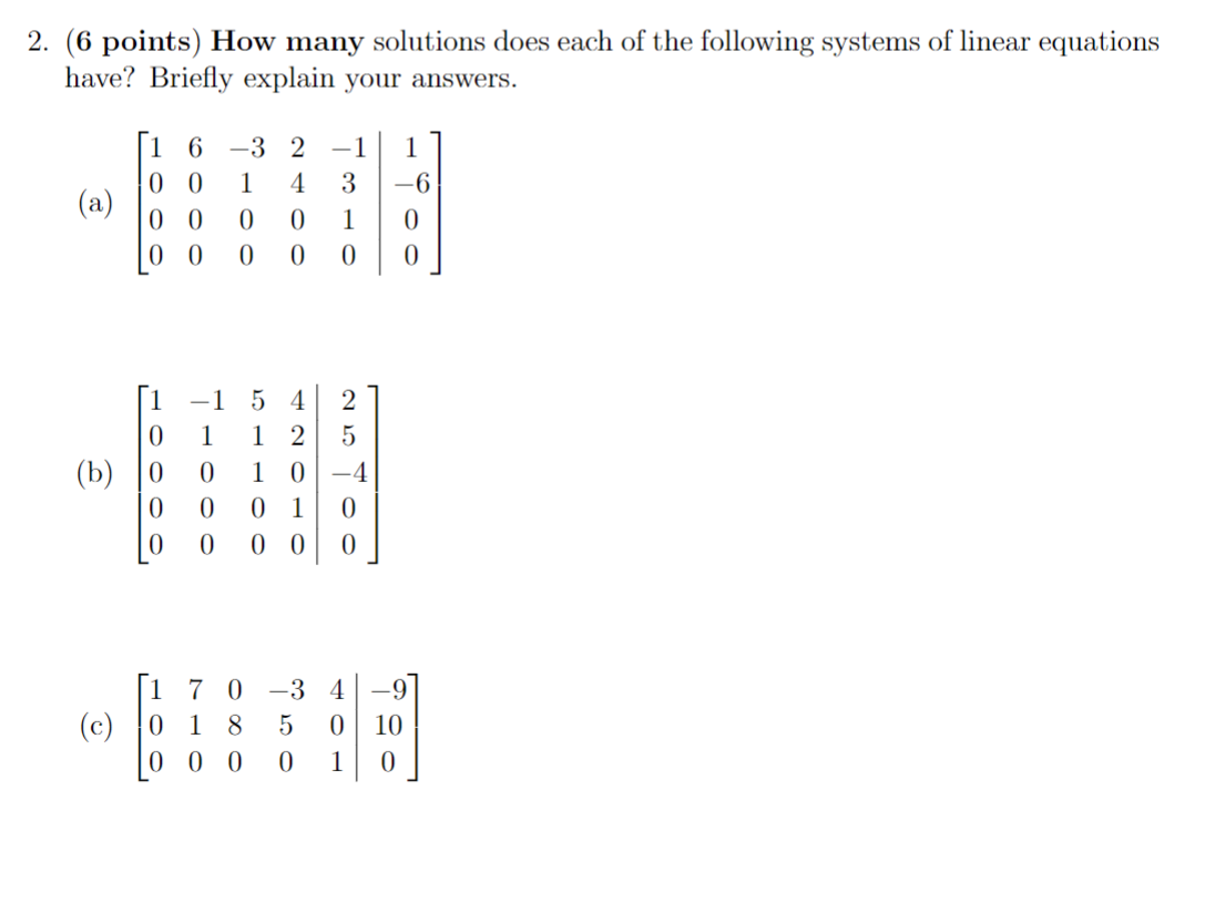 Solved ( 6 ﻿points) ﻿How many solutions does each of the | Chegg.com