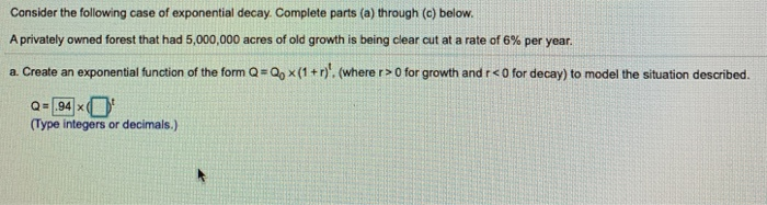 Solved consider the following case of exponential decayA | Chegg.com
