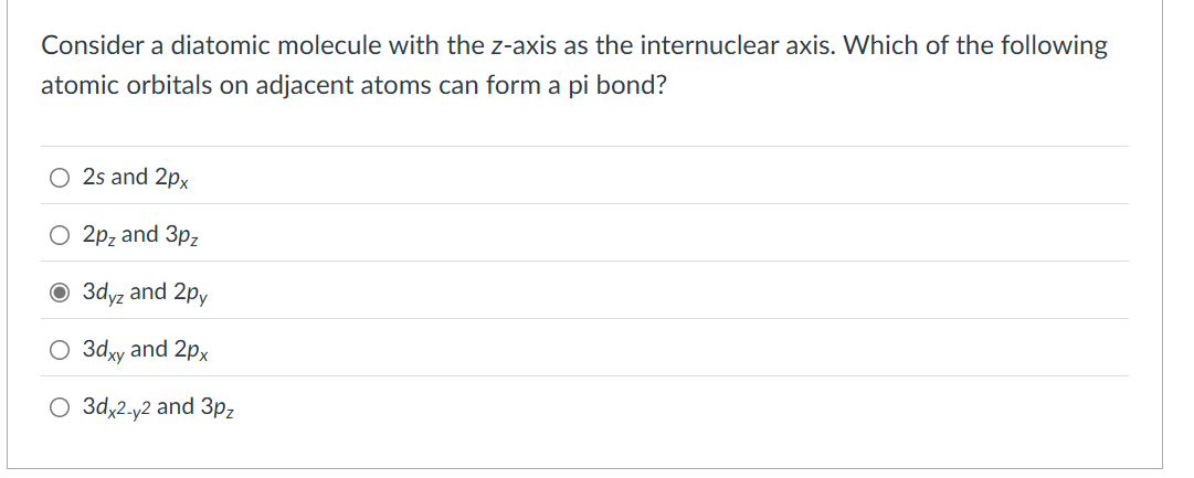 Solved Consider a diatomic molecule with the z-axis as ﻿the | Chegg.com