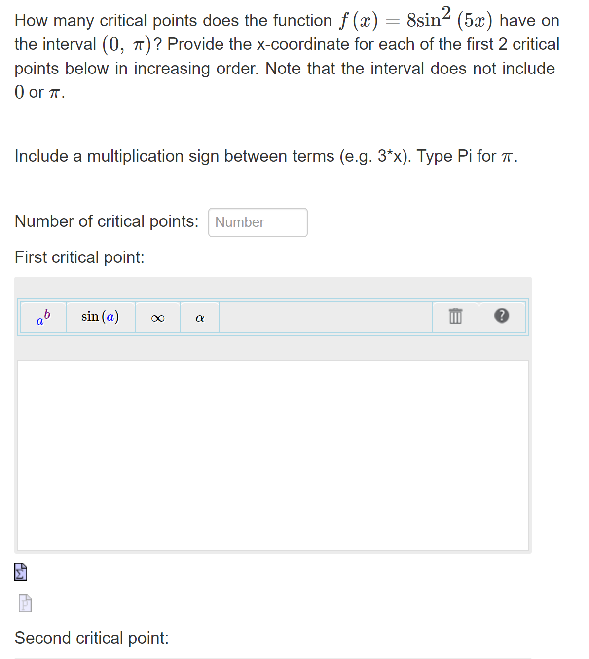 Solved How many critical points does the function | Chegg.com