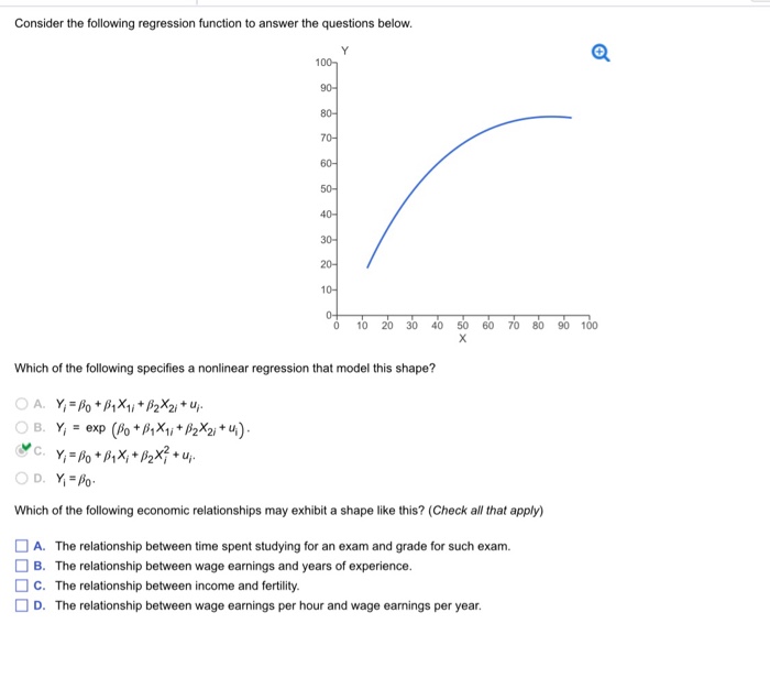 Consider the following regression function to answer | Chegg.com