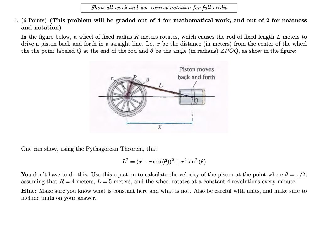Solved Show all work and use correct notation for full | Chegg.com