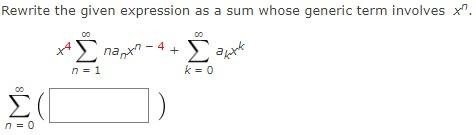 Solved Rewrite the given expression as a sum whose generic | Chegg.com