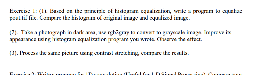 Solved Exercise 1: (1). Based on the principle of histogram | Chegg.com