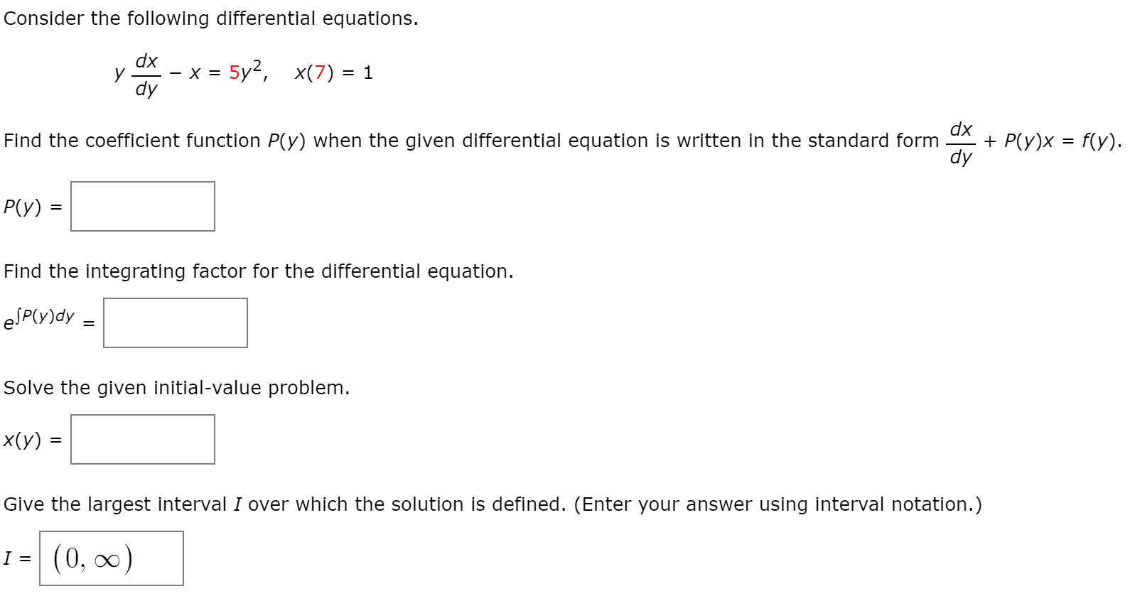 Solved Consider the following differential equations. dx у | Chegg.com