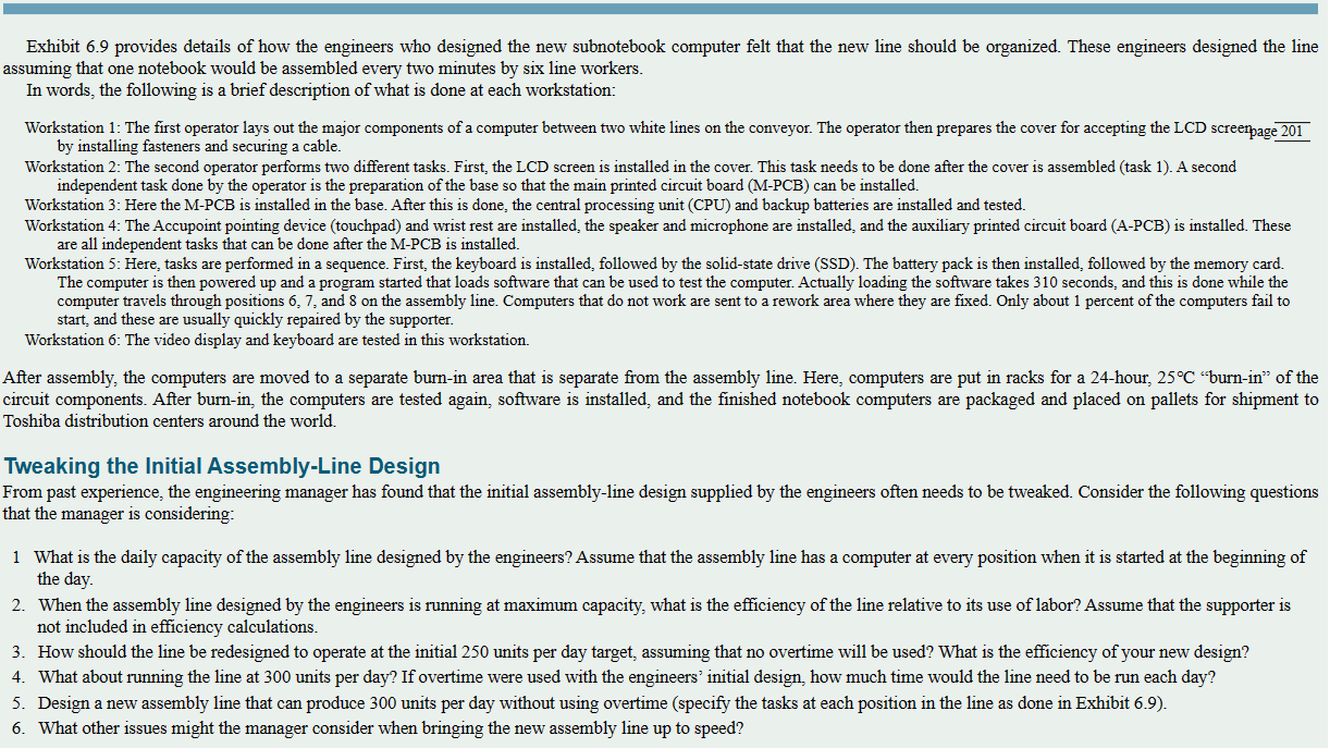 Solved Tweaking the Initial Assembly-Line DesignFrom past | Chegg.com