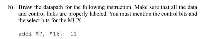 Solved 7b) ﻿Draw the datapath for the following instruction. | Chegg.com