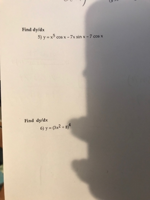 Solved Find dy/dx 7 1) y= csc x Find dy/dx 3) y (1 - | Chegg.com