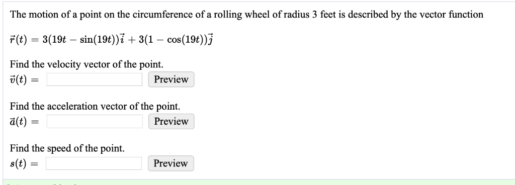 Solved The motion of a point on the circumference of a | Chegg.com