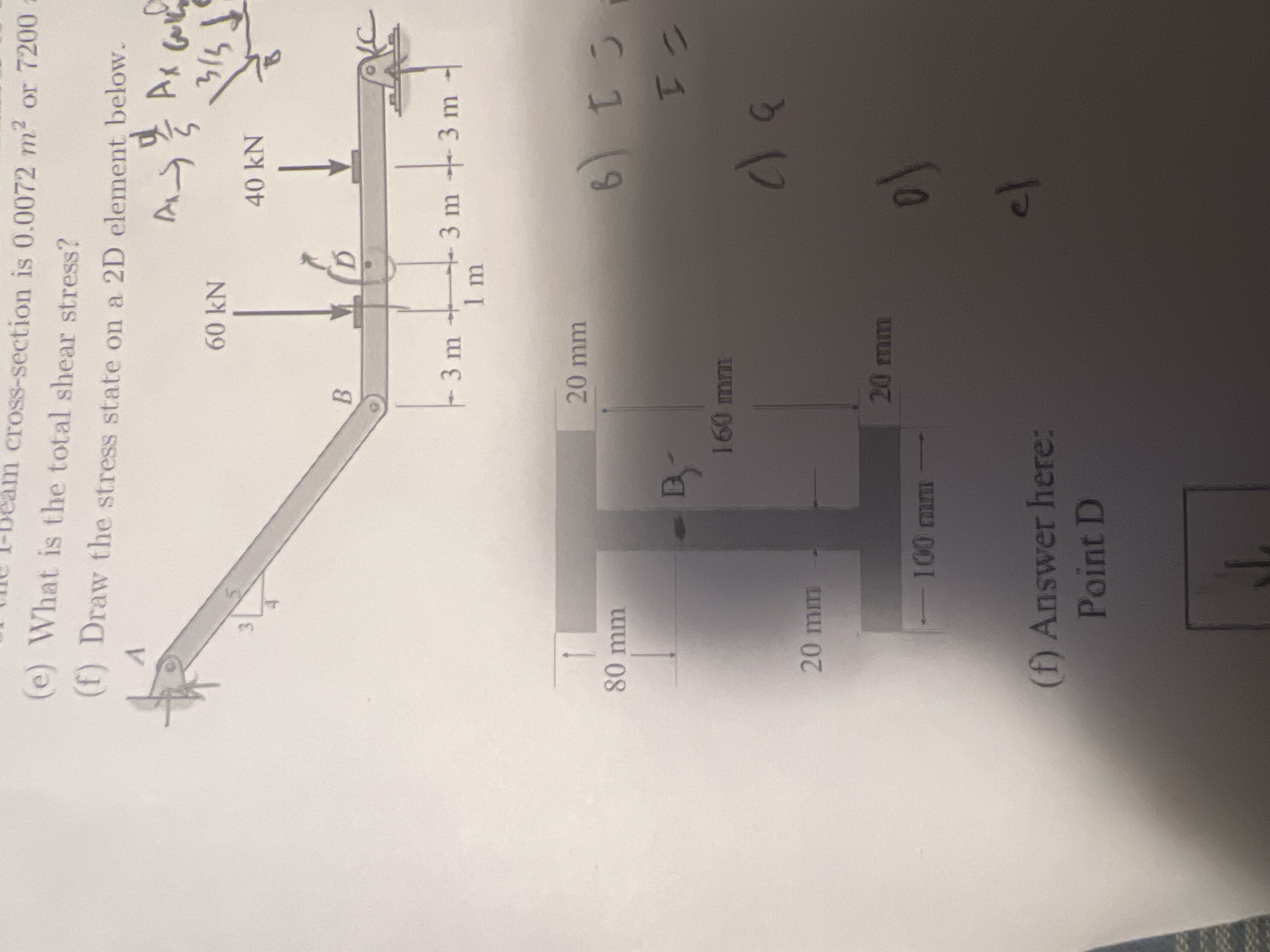 Solved (45 points) Question \#3: Combined Loads Consider the | Chegg.com