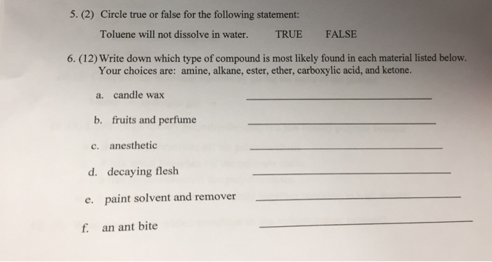Solved Circle true or false for the following statement: | Chegg.com