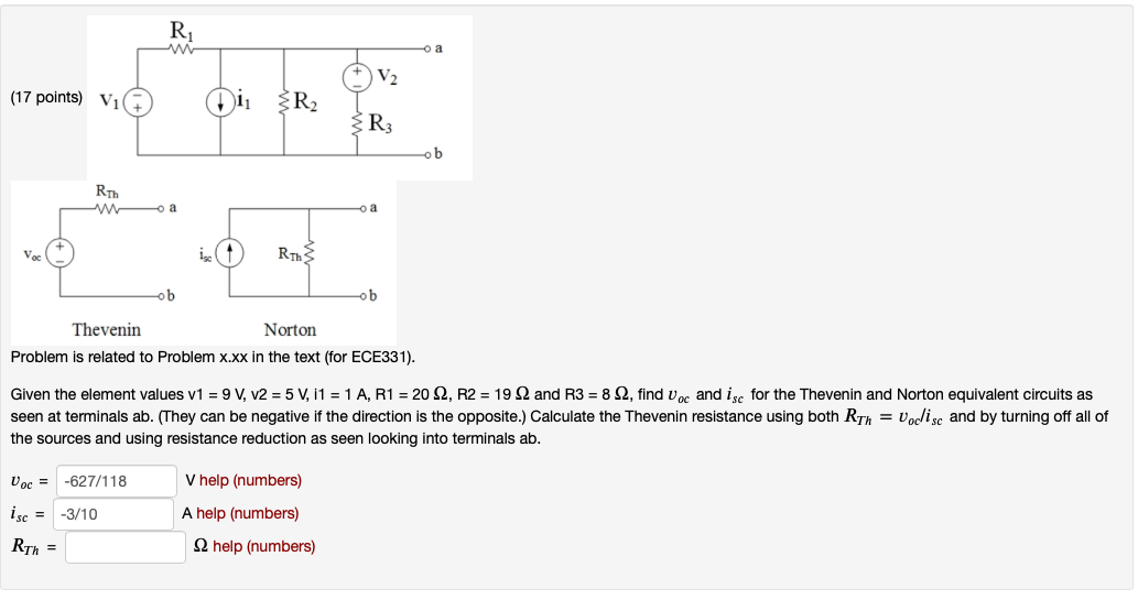 Solved Given the element values v1 = 9 V, v2 = 5 V, i1 = 1 | Chegg.com