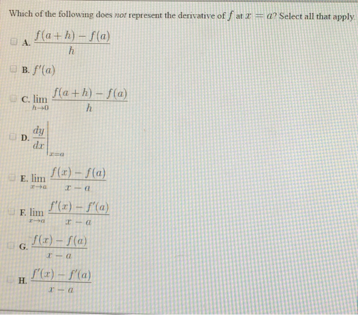 Solved Which of the following does not represent the | Chegg.com