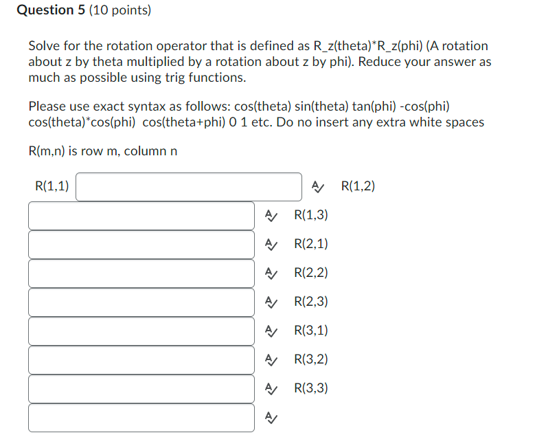 Solved Solve for the rotation operator that is defined as | Chegg.com