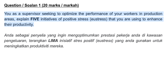 Solved Question / ﻿Soalan 1 (20 ﻿marks / ﻿markah)You as a | Chegg.com