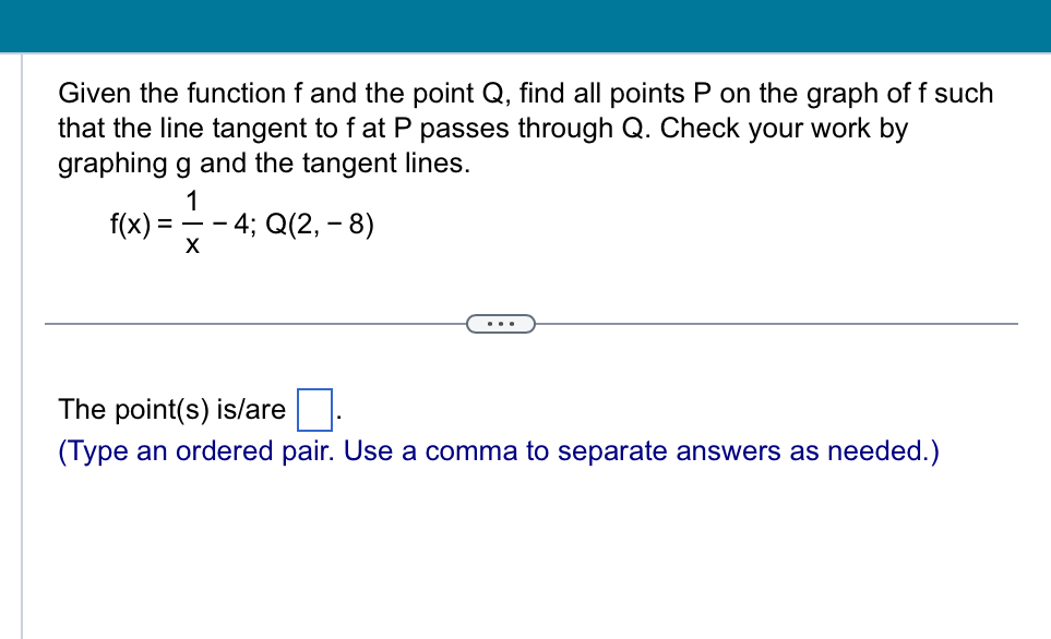 Solved Given the function f and the point Q, find all points | Chegg.com