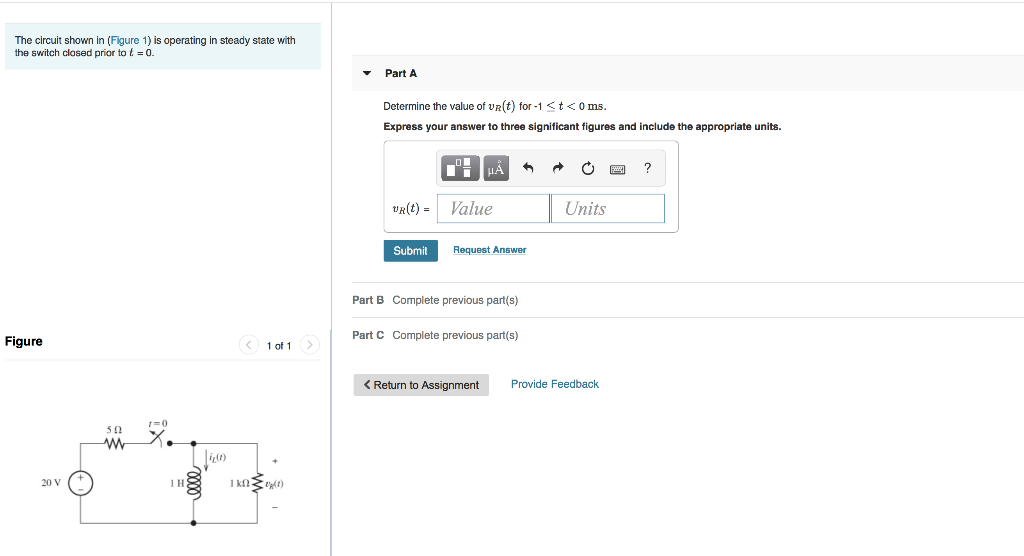Solved The circuit shown in (Figure 1) is operating in | Chegg.com