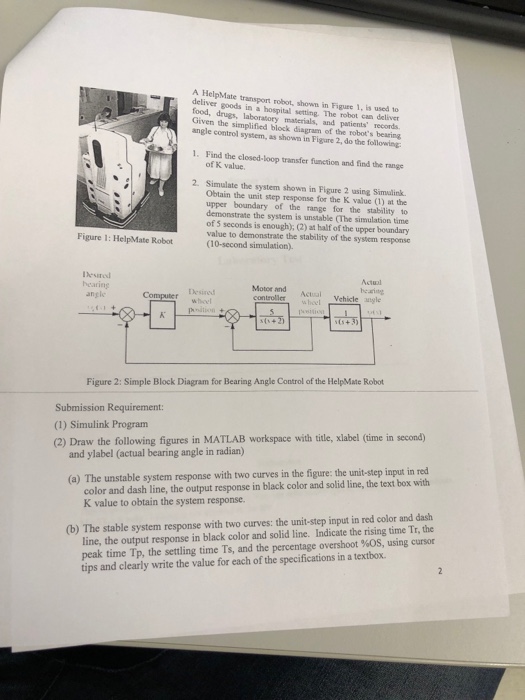 A HelpMate transport robot, shown in Figuee 1, is | Chegg.com