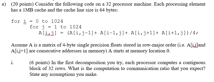 Solved (20 points) Consider the following code on a 32 | Chegg.com