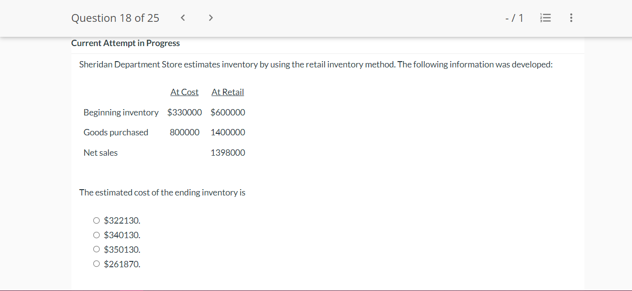 Solved Question 23 of 25 - 71 TIL : View Policies | Chegg.com