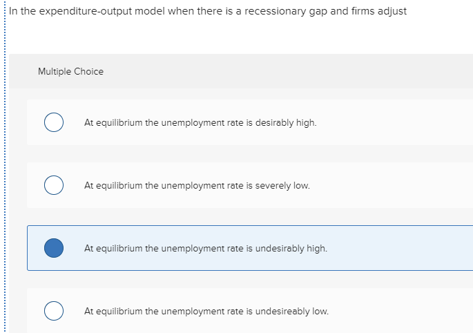 Solved In the expenditure-output model when there is a | Chegg.com