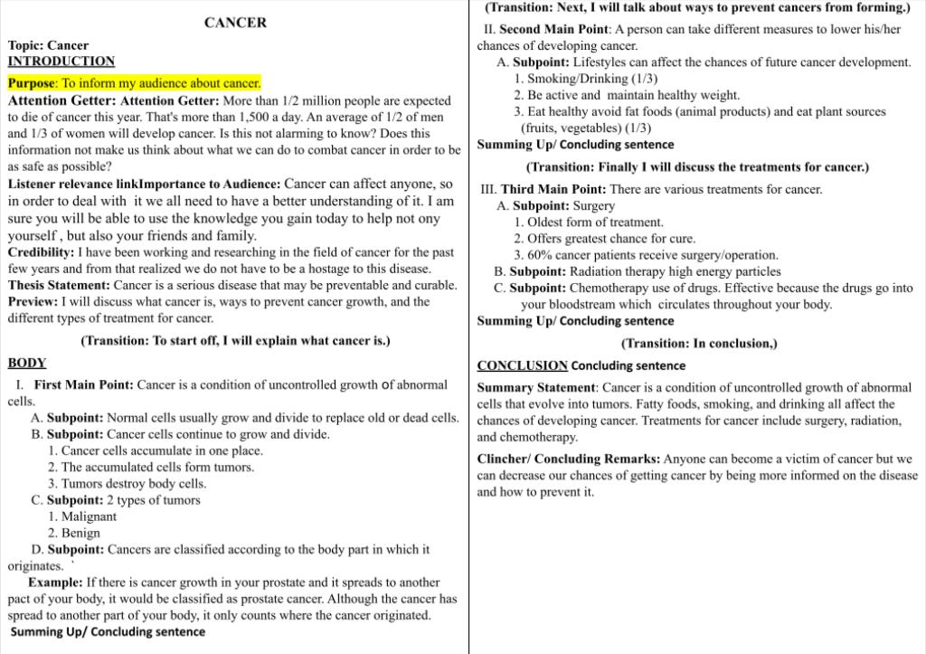 Solved Write an informative speech on " How to have | Chegg.com