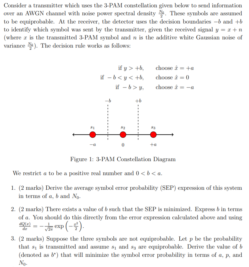 Solved Consider a transmitter which uses the 3-PAM | Chegg.com