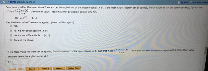 Solved O -i1 points LarCakc9 3 2 043 M Notes Ask Your | Chegg.com