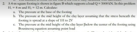 Solved 2. A4-m square footing is shown in figure B which | Chegg.com
