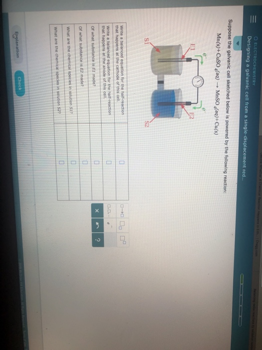 Solved Mn(s) + CuSO4(aq) → MnSO4(aq)+ Cu(s) E1 1 S2 S1 | Chegg.com
