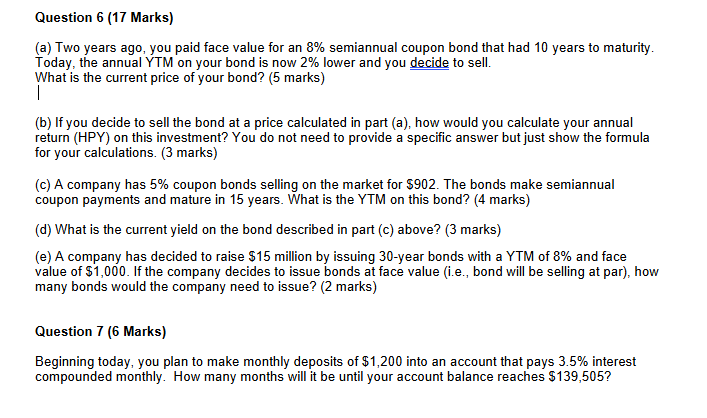 Solved Question 6 (17 ﻿Marks)(a) ﻿Two years ago, you paid | Chegg.com