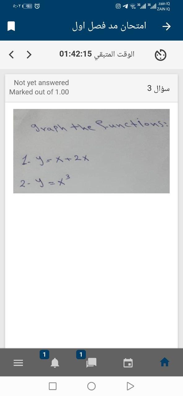 Solved 0:۰۲ | 34 ] d zain IQ ZAIN IQ امتحان مد فصل اول → | Chegg.com